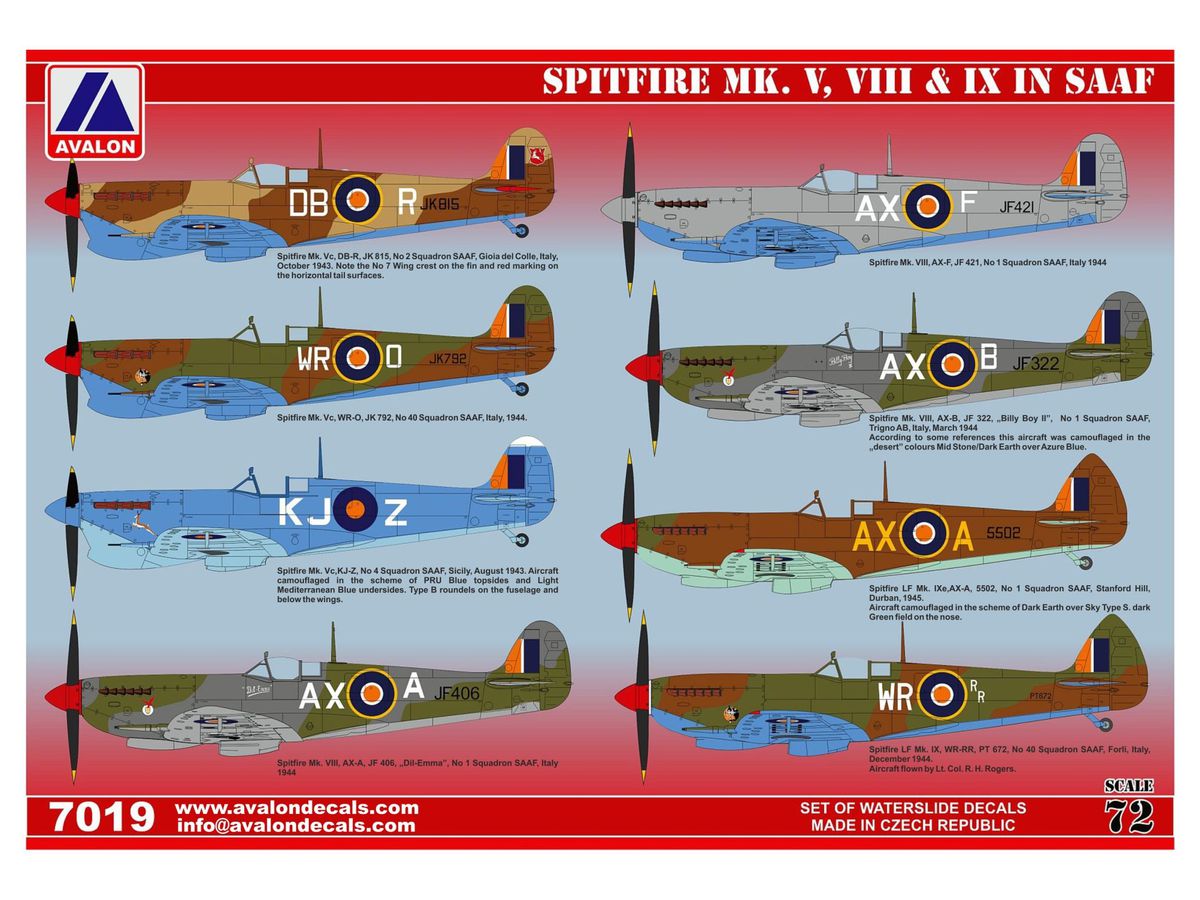 Spitfire Mk. V, VIII & IXc in SAAF Service | HLJ.com