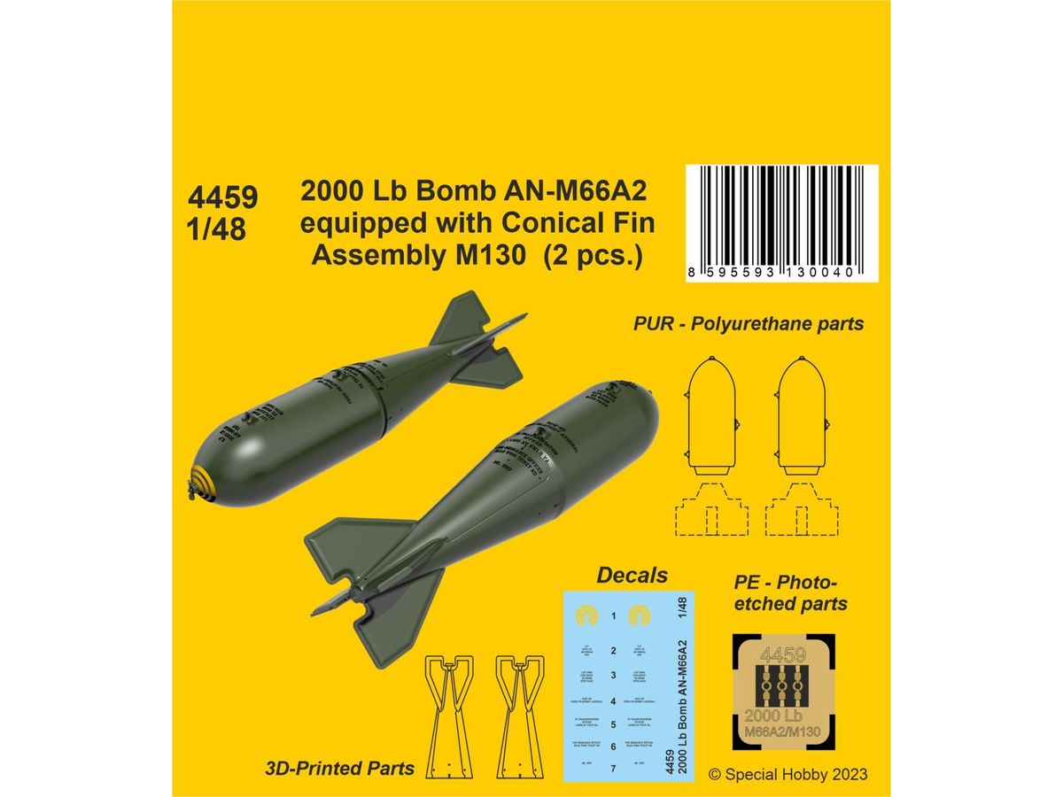 1/48 AN-M66A2 2000ポンド航空爆弾 w/M130フィン (2個入り) | HLJ.co.jp