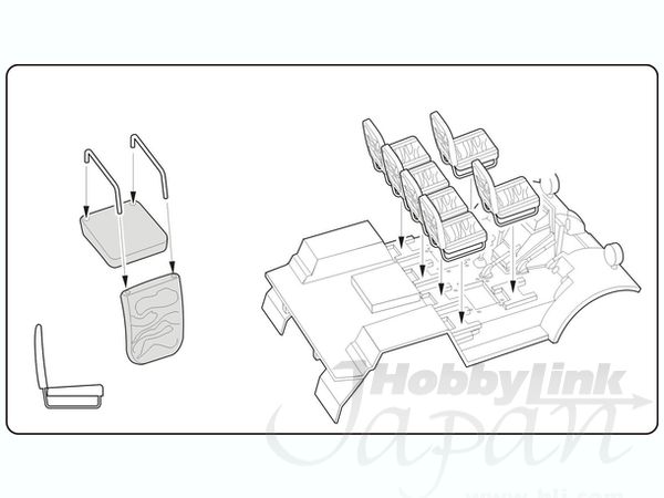 1/35 クォード ガントラクター フォード/シボレー生産型 座席 (6個)(タミヤ/イタレリ用) | HLJ.co.jp