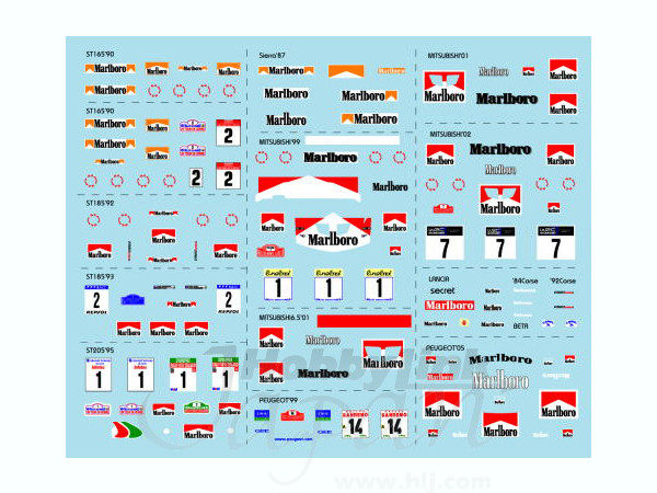 1/64 Rally Car Collection Sponsorship Decal by Museum Collection ...