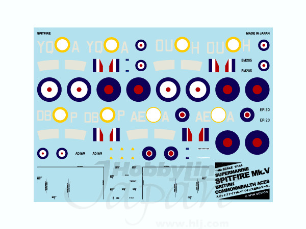 Supermarine Spitfire Mk.V Decals (British Commonwealth Ace) | HLJ.com