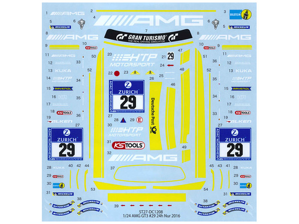 AMG GT3 #29 Nur 2016 Decal for Tamiya | HLJ.com