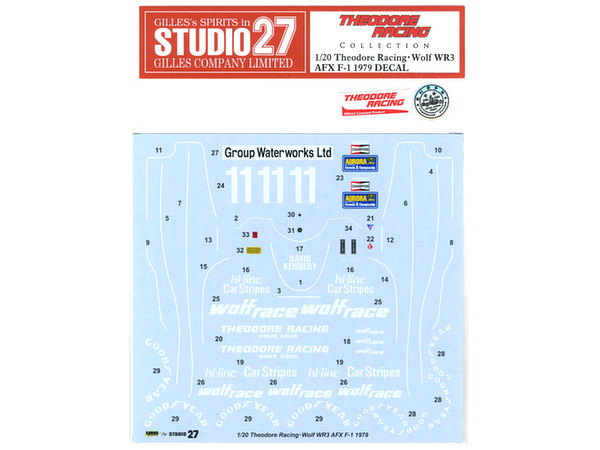 Theodore Racing Wolf WR3 AFX F-1 1979 Decal | HLJ.com
