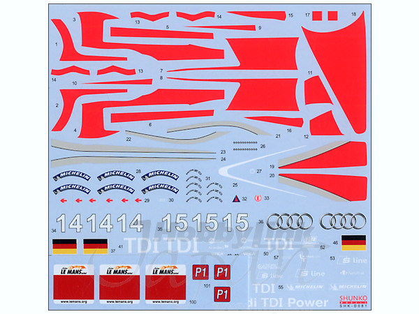 Audi R10 TDI 2009 Decals (for Revell) | HLJ.com