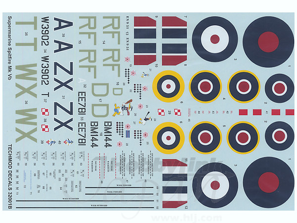 Supermarine Spitfire Mk.Vb Decals | HLJ.com