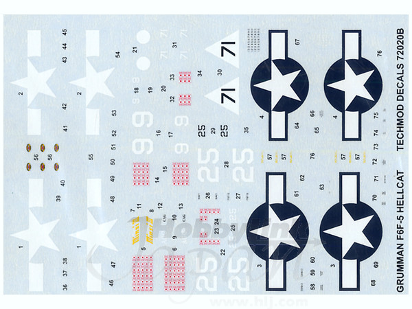 Grumman F6F-5 Hellcat Decals | HLJ.com